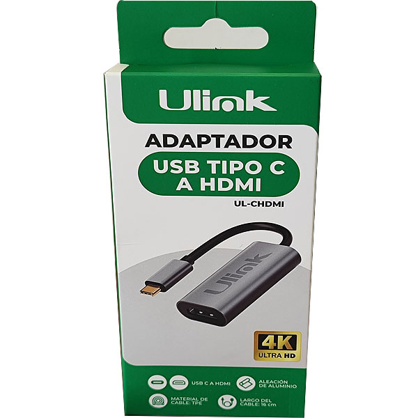 Adaptador USB C a HDMI Ulink UL-CHDMI - V y T Computación